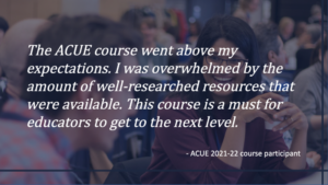 ACUE Lunch and Learn - Centre for Teaching Support & Innovation