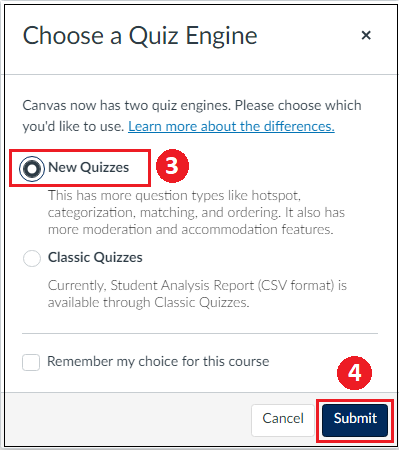 Quercus Quizzes - Centre for Teaching Support & Innovation